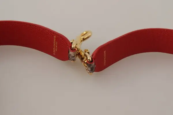 Dolce & Gabbana Python Leather Shoulder Strap With Crystals - Brown