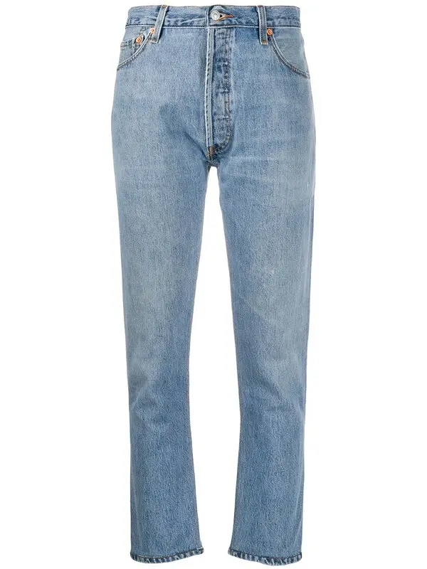 RE/DONE High-rise Cropped Jeans - Indigo