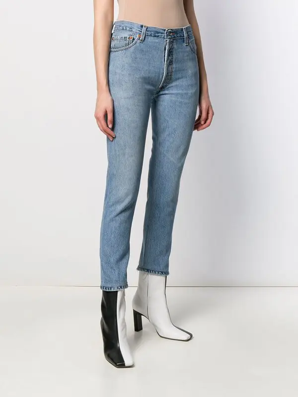 RE/DONE High-rise Cropped Jeans - Indigo