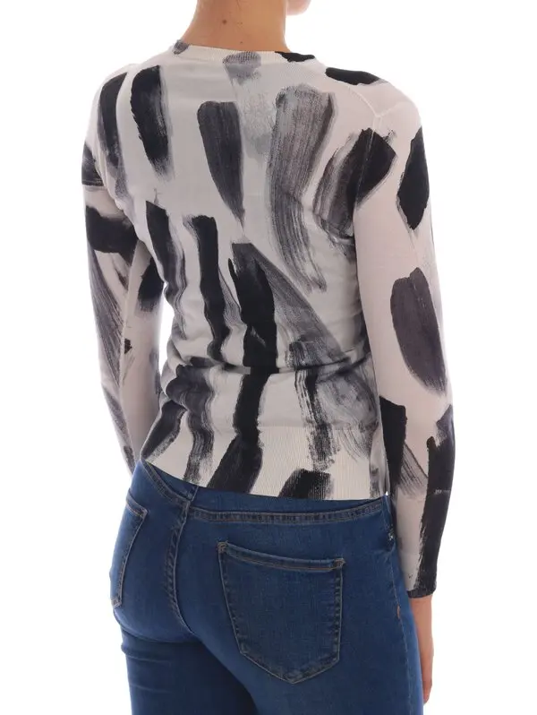 Dolce & Gabbana Silk Cardigan Paint Stroke Sweater