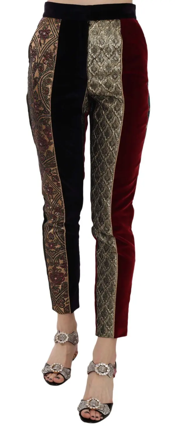 Dolce & Gabbana Jacquard Cropped Tapered Trousers
