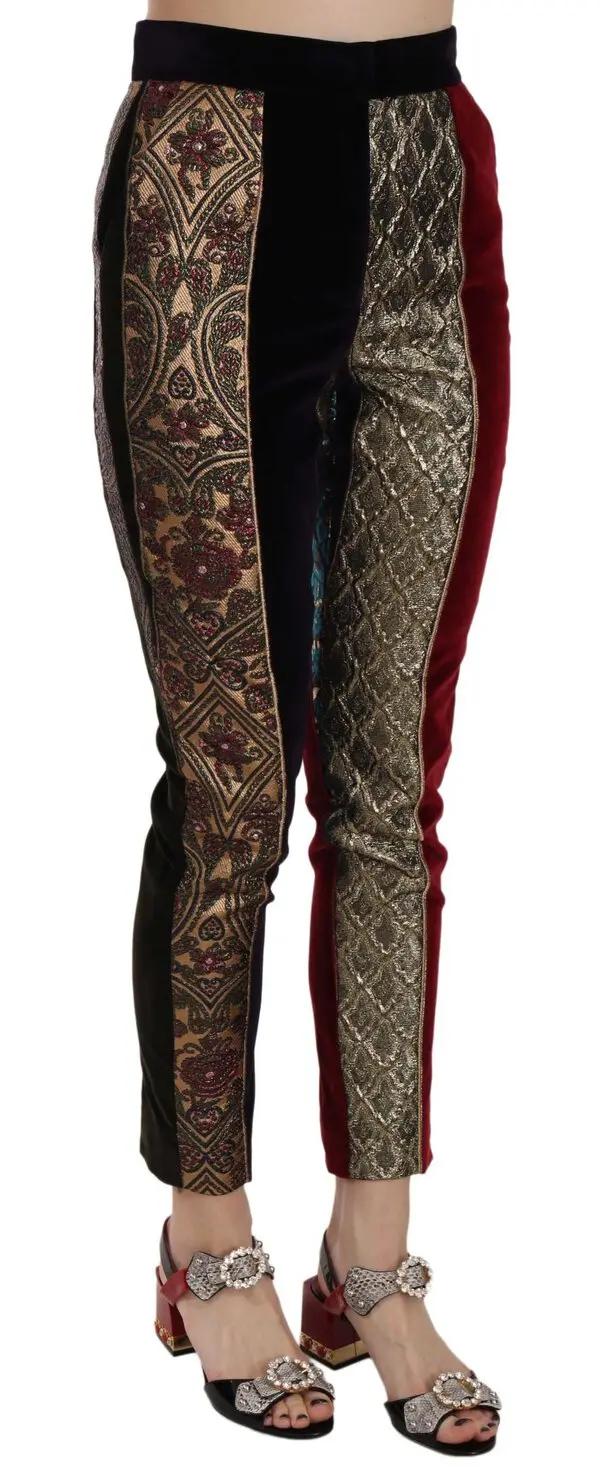Dolce & Gabbana Jacquard Cropped Tapered Trousers