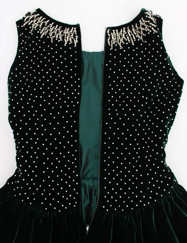 Dolce & Gabbana Velvet Crystal Maxi Dress