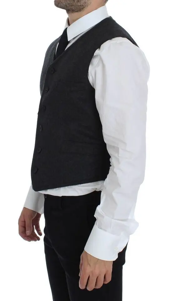Dolce & Gabbana Wool Blend Single Breasted Vest