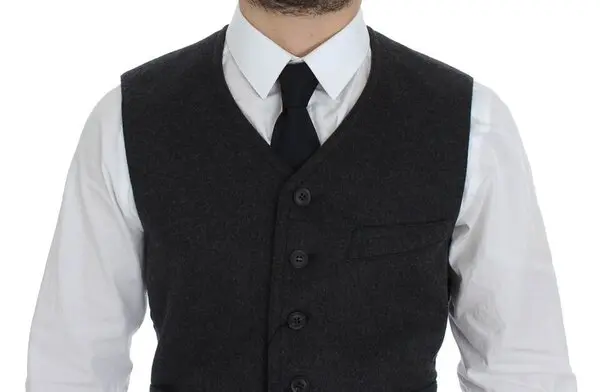 Dolce & Gabbana Wool Blend Single Breasted Vest