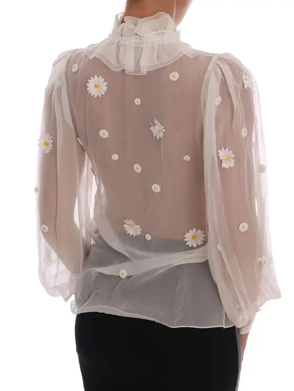 Dolce & Gabbana Daisy Applique Silk Shirt
