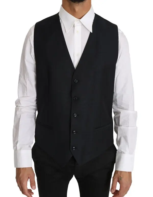 Dolce & Gabbana Wool And Silk Waistcoat - Gray