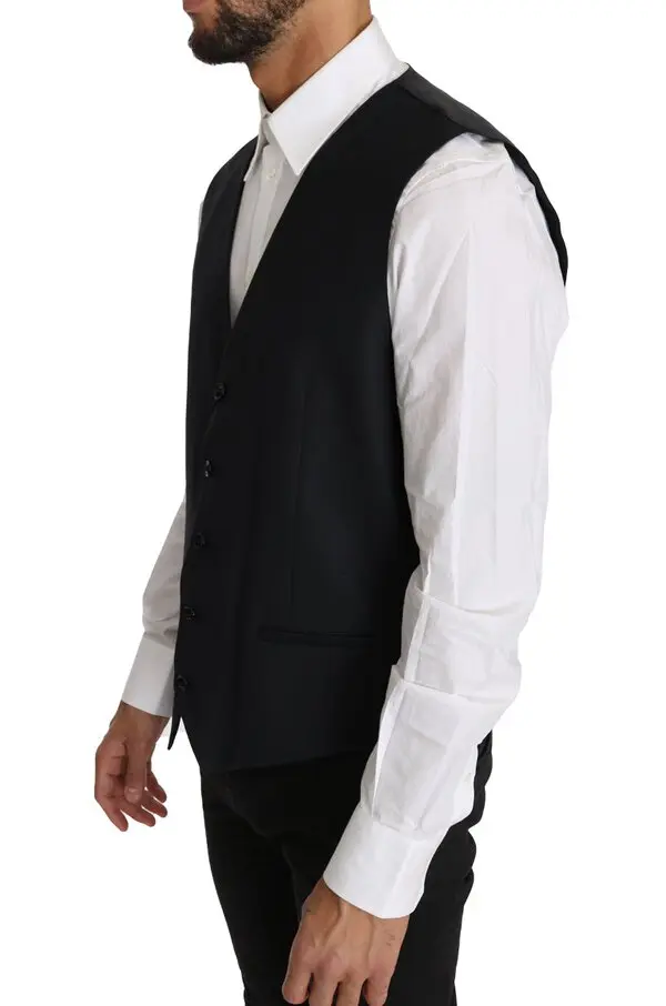 Dolce & Gabbana Wool And Silk Waistcoat - Gray