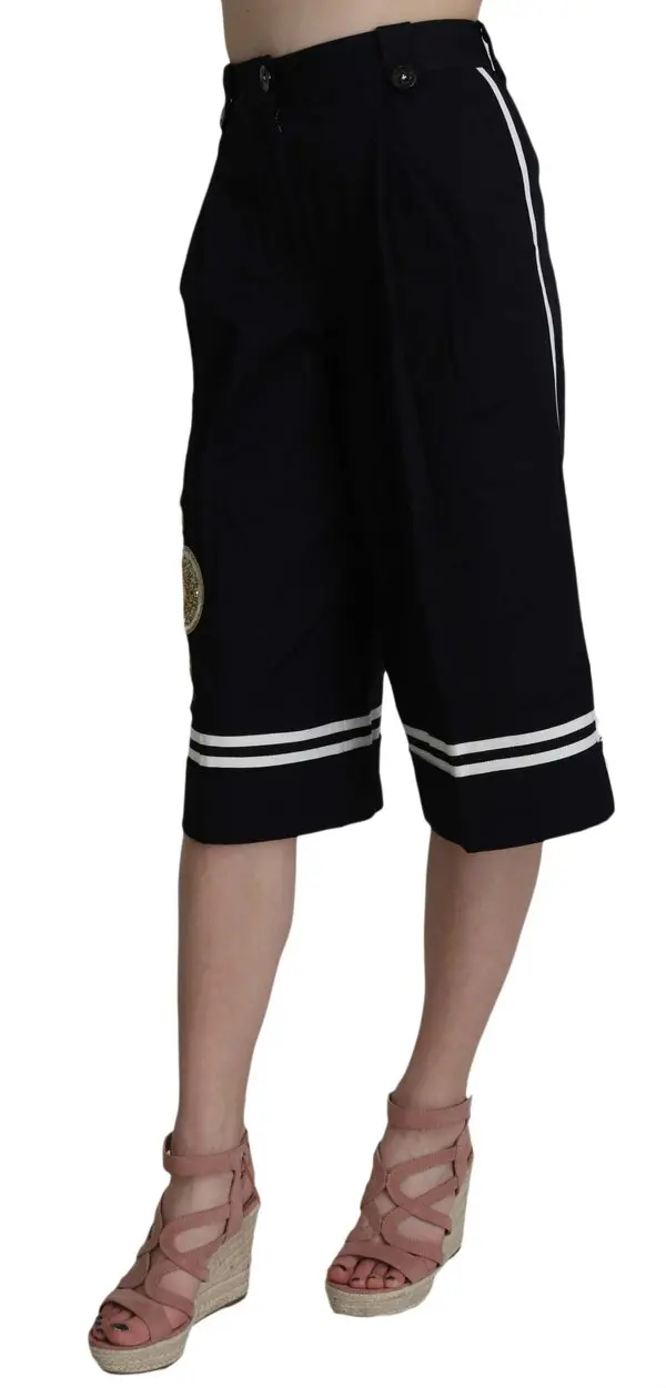 Dolce & Gabbana Cotton Cropped Embellished Trousers