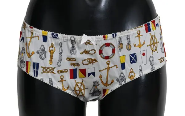 Dolce & Gabbana Underwear Sailor Print Silk Bottoms - Black
