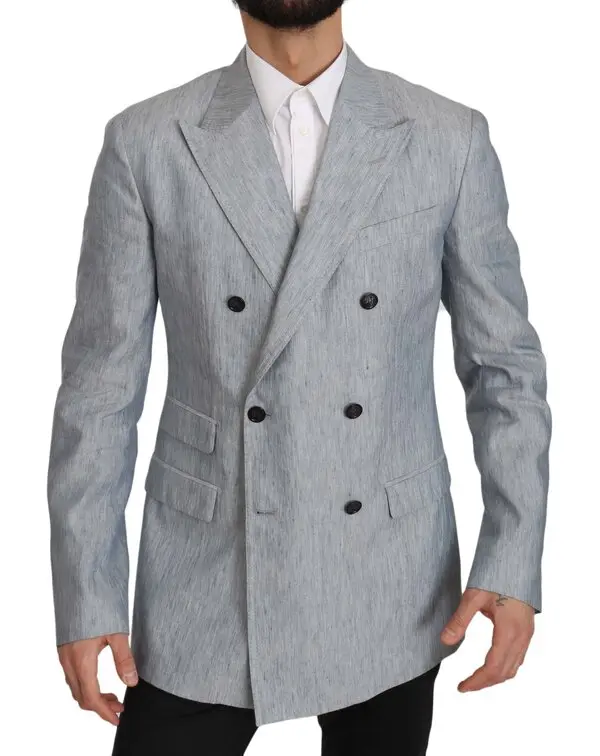 Dolce & Gabbana Flax And Silk Double-breasted Blazer