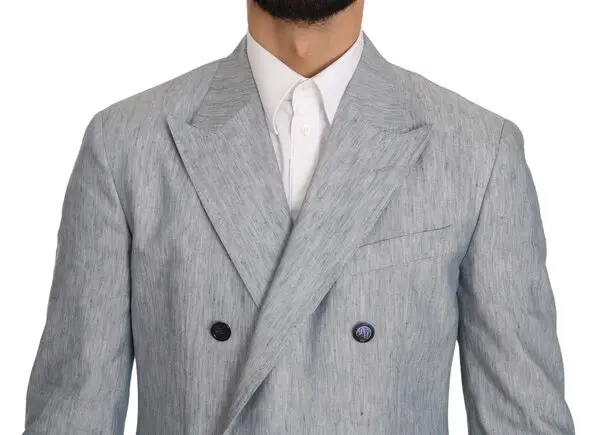 Dolce & Gabbana Flax And Silk Double-breasted Blazer