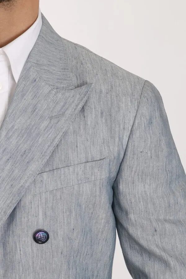 Dolce & Gabbana Flax And Silk Double-breasted Blazer