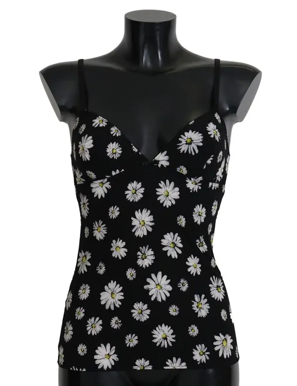 Dolce & Gabbana Daisy Floral Print Chemise - Black