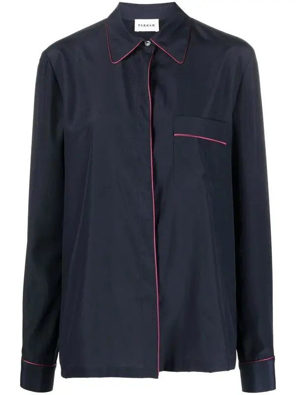 PAROSH Seam-detail Button-up Shirt
