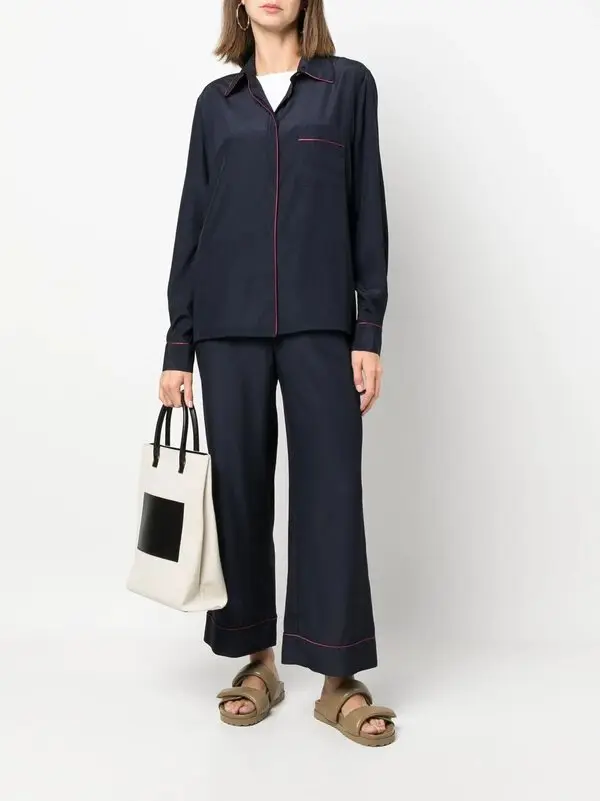PAROSH Seam-detail Button-up Shirt