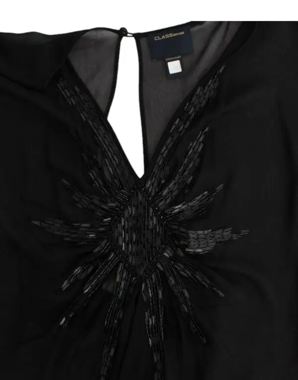 Roberto Cavalli Long Sleeve Silk Blouson Dress