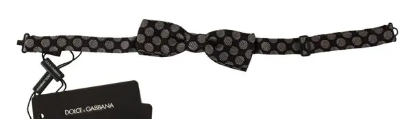 Dolce & Gabbana Silk Polka Dot Jacquard Bow Tie - Brown