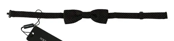 Dolce & Gabbana Polka Dots Silk Bow Tie - Black