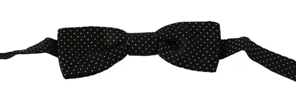 Dolce & Gabbana Polka Dots Silk Bow Tie - Black