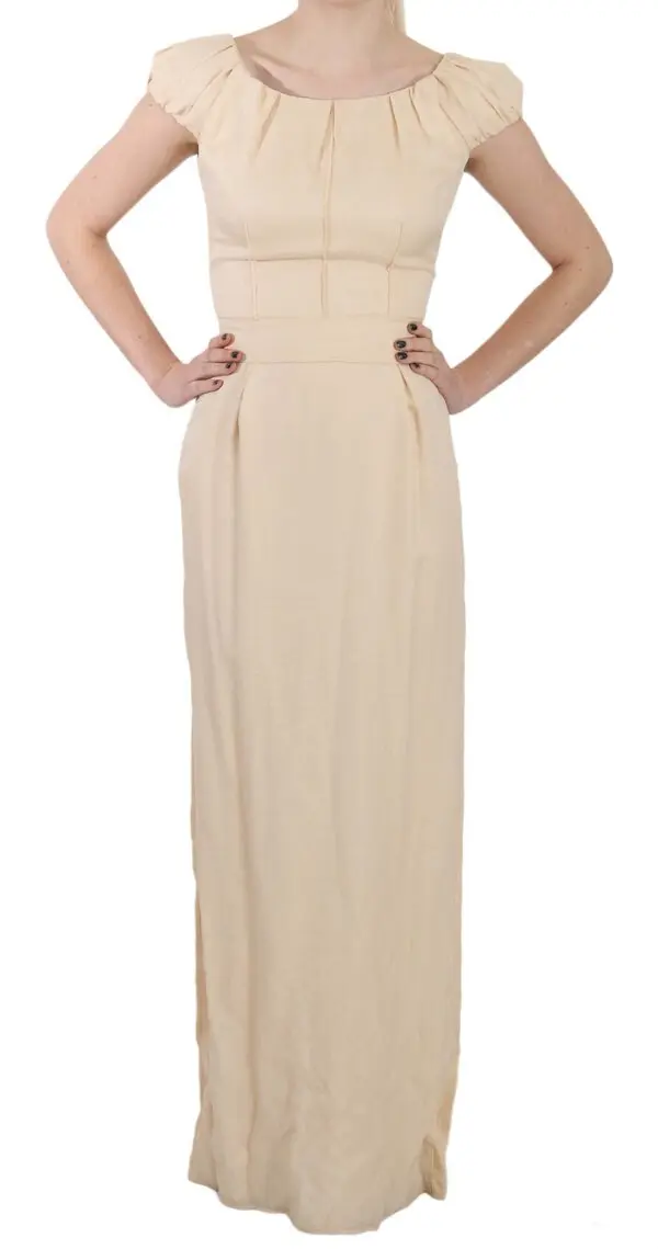 Dolce & Gabbana Silk Column Cap-sleeve Gown