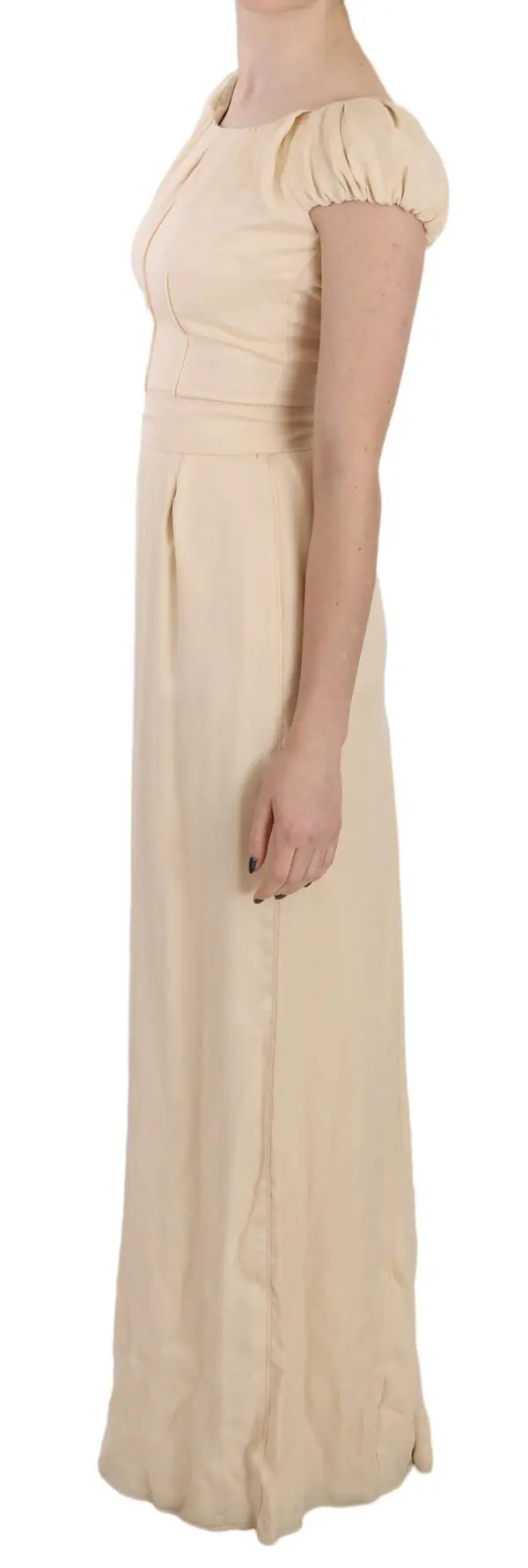 Dolce & Gabbana Silk Column Cap-sleeve Gown