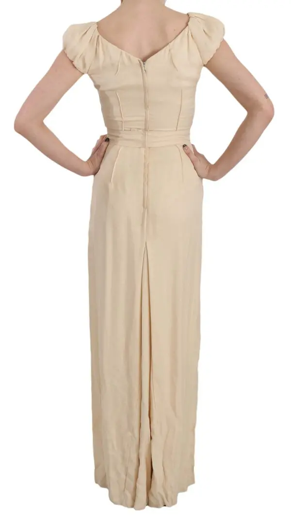 Dolce & Gabbana Silk Column Cap-sleeve Gown