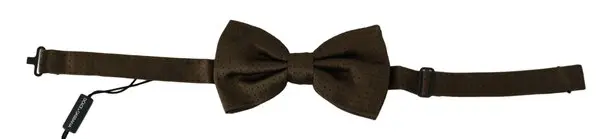 Dolce & Gabbana Polka Dots Silk Bow Tie - Brown