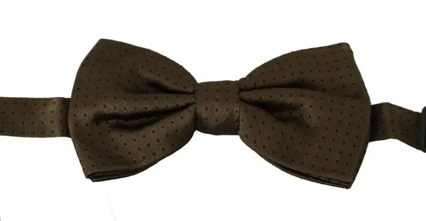 Dolce & Gabbana Polka Dots Silk Bow Tie - Brown