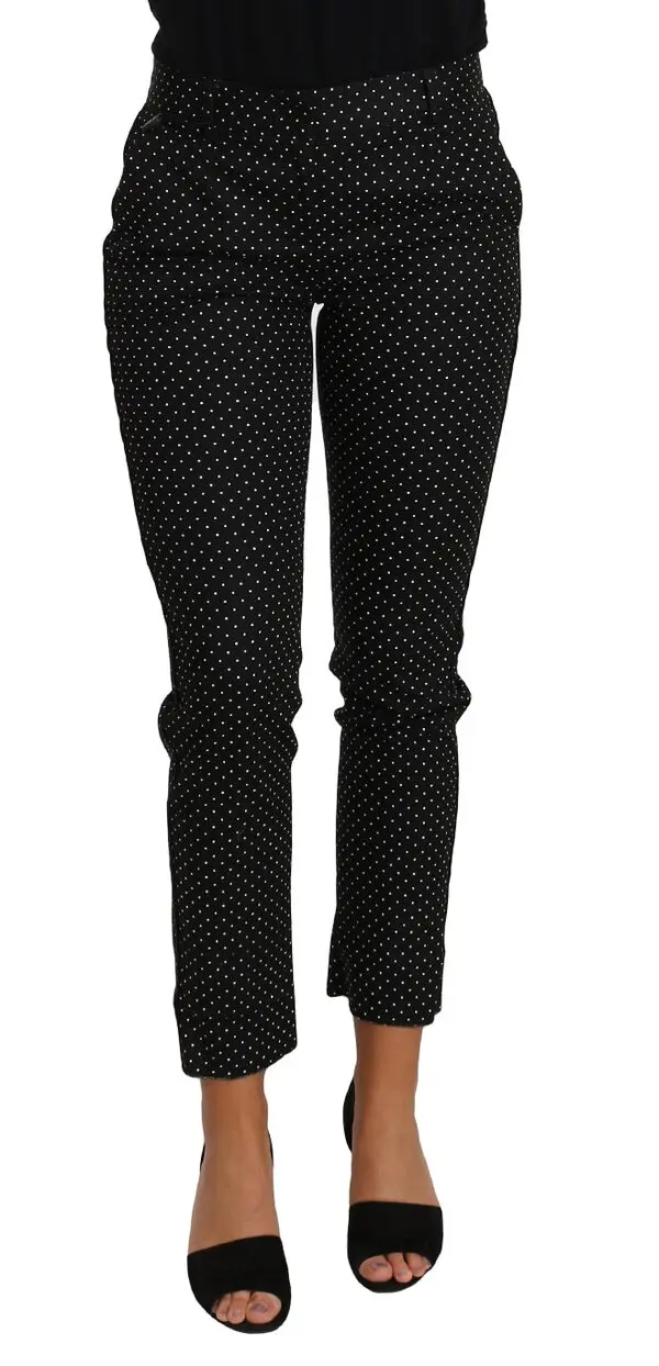 Dolce & Gabbana Polka Dot Cropped Straight Dress Pants