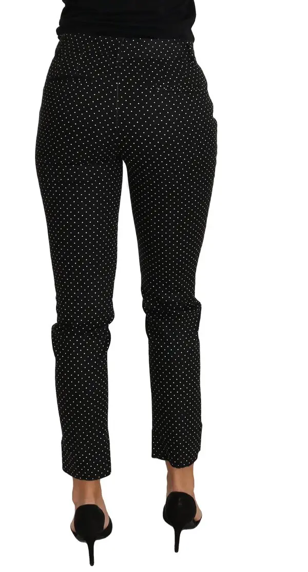 Dolce & Gabbana Polka Dot Cropped Straight Dress Pants