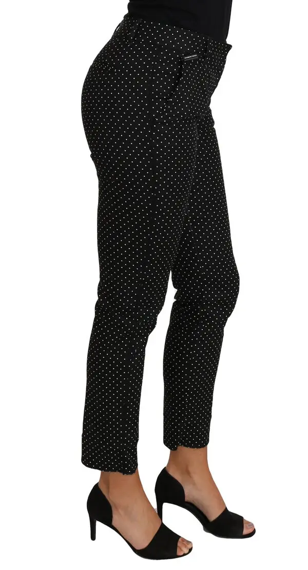Dolce & Gabbana Polka Dot Cropped Straight Dress Pants
