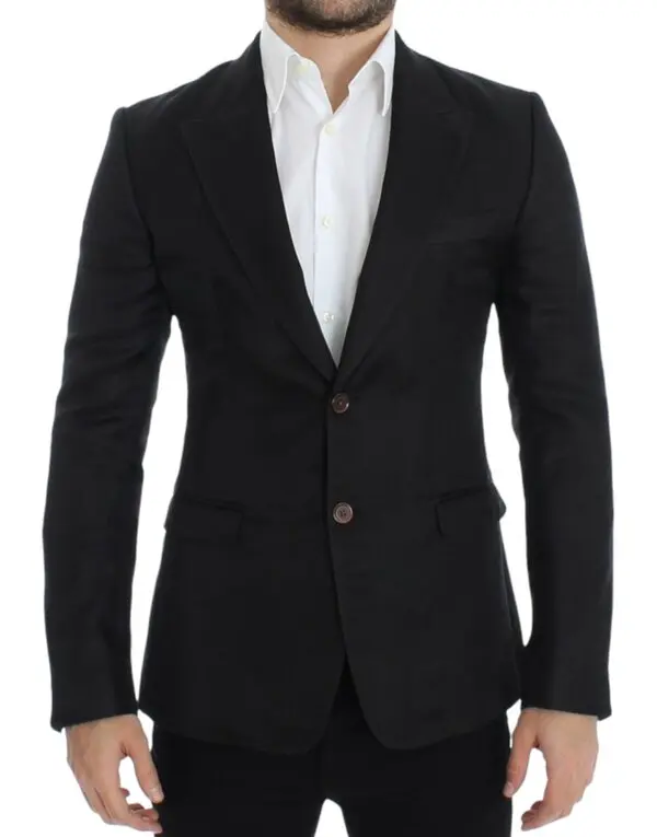 Dolce & Gabbana Silk Slim Fit Blazer - Black