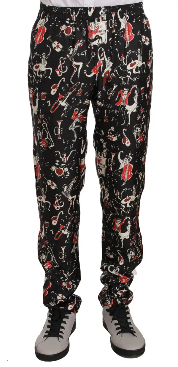Dolce & Gabbana Musical Instrument Print Sleepwear Pants - Red