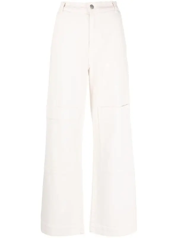 PAROSH Low-rise Wide-leg Jeans - White