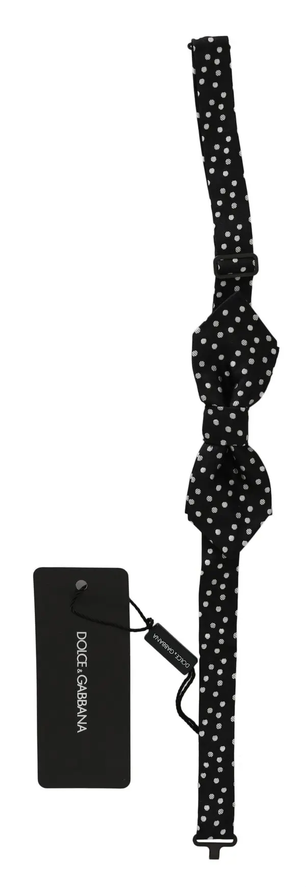 Dolce & Gabbana Polka Dots Silk Adjustable Bow Tie - Black