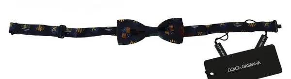 Dolce & Gabbana Printed Silk Bow Tie - Blue