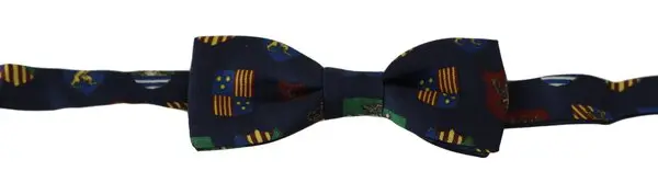 Dolce & Gabbana Printed Silk Bow Tie - Blue