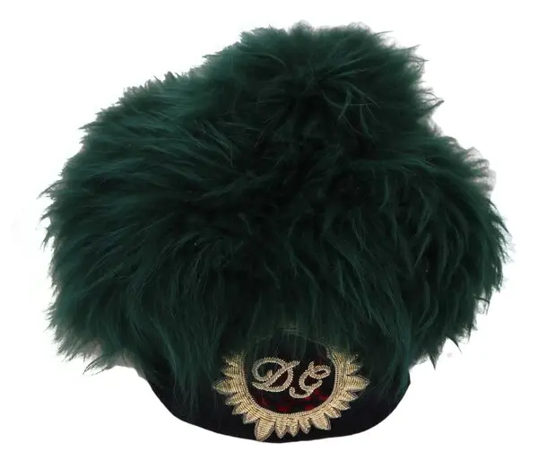 Dolce & Gabbana Fur Cloche Hat With Embroidered Logo