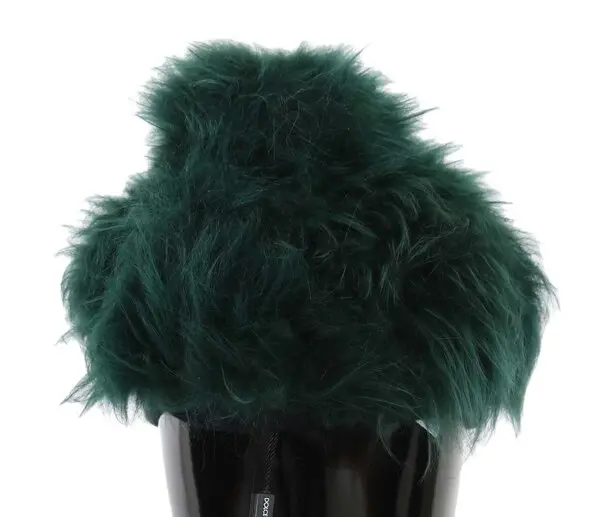 Dolce & Gabbana Fur Cloche Hat With Embroidered Logo