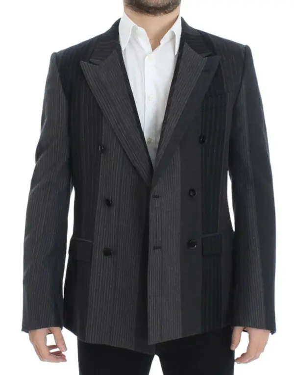 Dolce & Gabbana Striped Wool Stretch Blazer