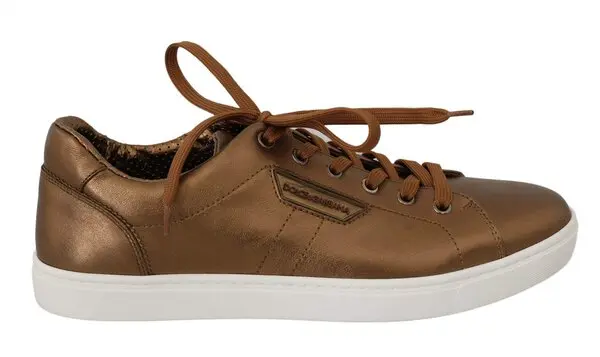 Dolce & Gabbana Leather Casual Sneakers - Gold