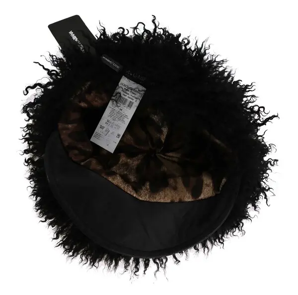 Dolce & Gabbana Tibet Lamb Fur Leather Gatsby Hat
