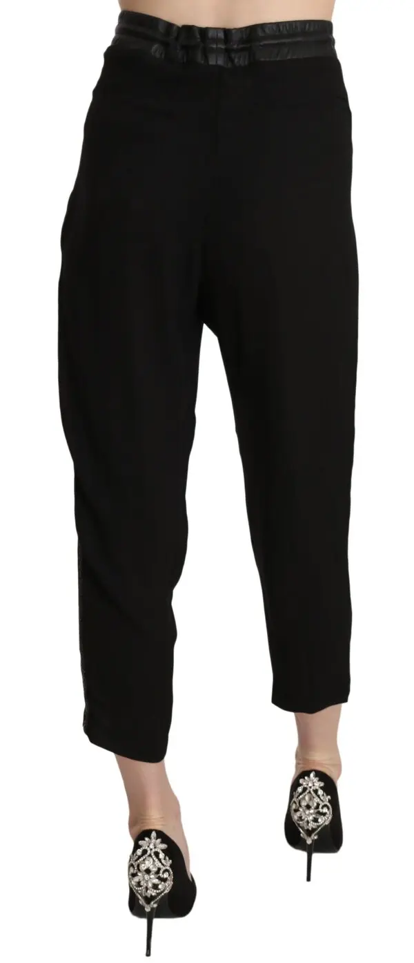 Guess Polyester High Waist Cropped Trousers