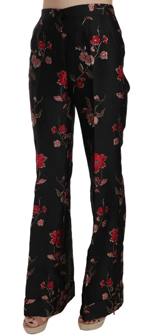 Dolce & Gabbana Floral Print Boot-cut Trousers