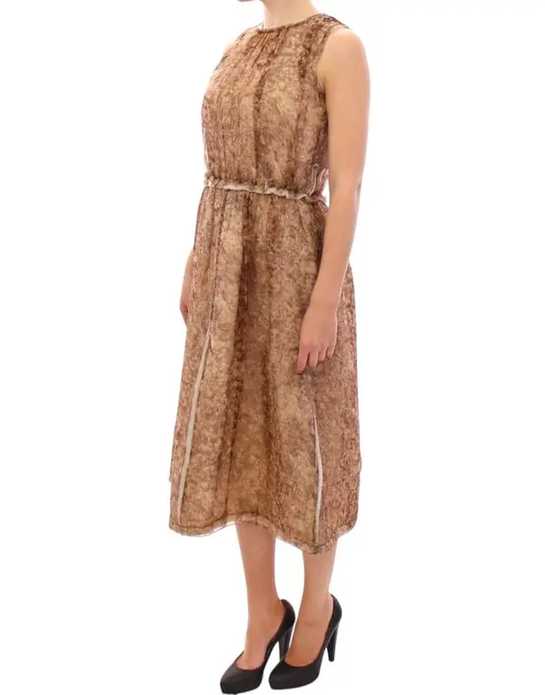 Dolce & Gabbana Sleeveless Silk Knee Length Dress