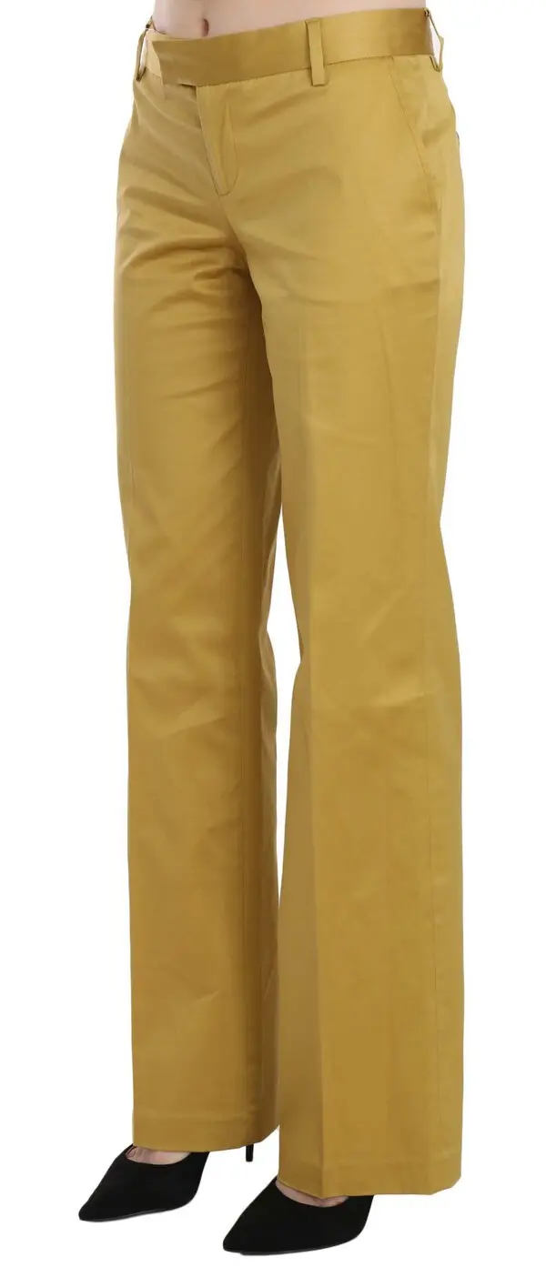 Just Cavalli Mustard Straight Leg Formal Trousers