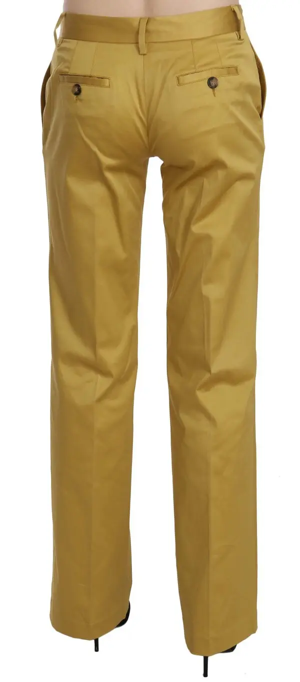 Just Cavalli Mustard Straight Leg Formal Trousers
