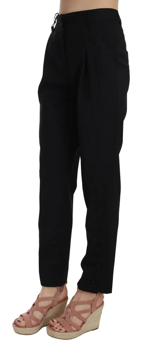 Dolce & Gabbana Button Detailed Pleated Tapered Trousers