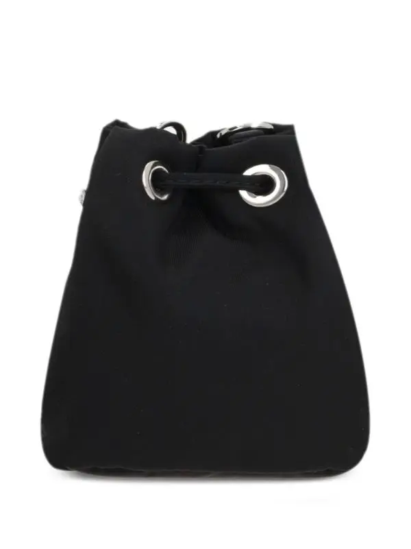 Prada Logo-appliqué Studded Bucket Bag